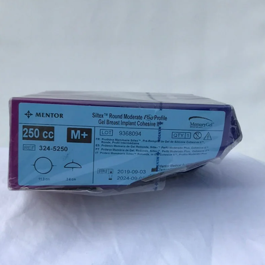 Damaged Mentor 324-5250 Siltex Round Moderate Plus Profile Gel Breast ...